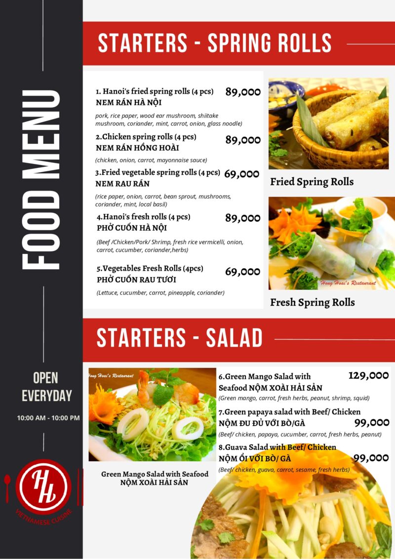 Alarcart Menu